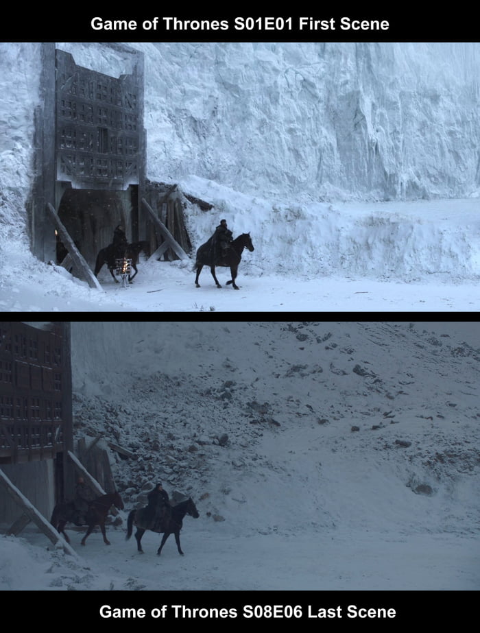 The first scene of Game of Thrones vs the last scene of Game of Thrones ...