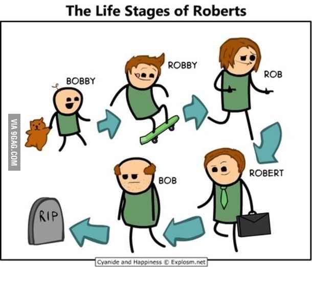 The life stages of Robert - 9GAG