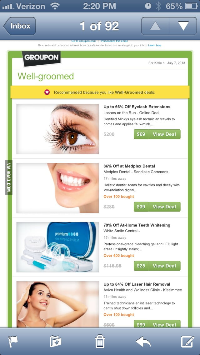 Got this email from Groupon the other day. - 9GAG