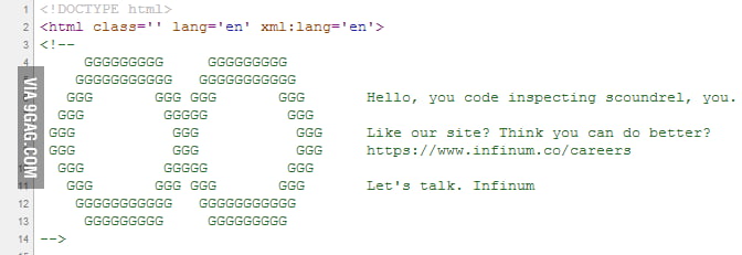 The best HTML source code I have ever see... - 9GAG