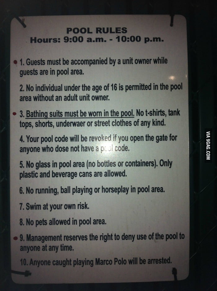 Pool Rule #10 - 9GAG