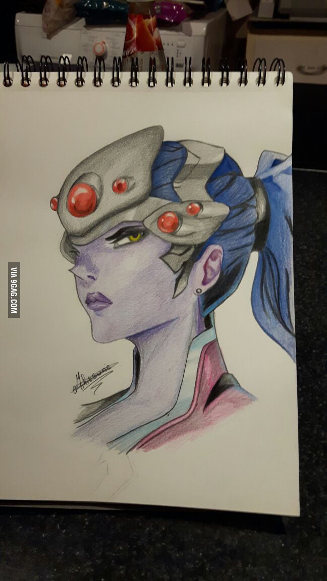 My drawing of Widowmaker. Any thoughts or tips? - 9GAG