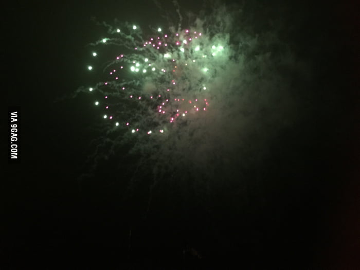 So I was taking pictures of the firework and suddenly pepe decided to show himself #ItsASign - 9GAG