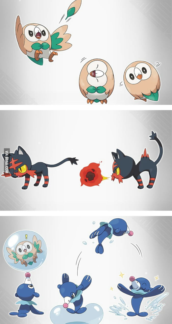 Nintendo officially released the three new starters for pokemon sun and ...