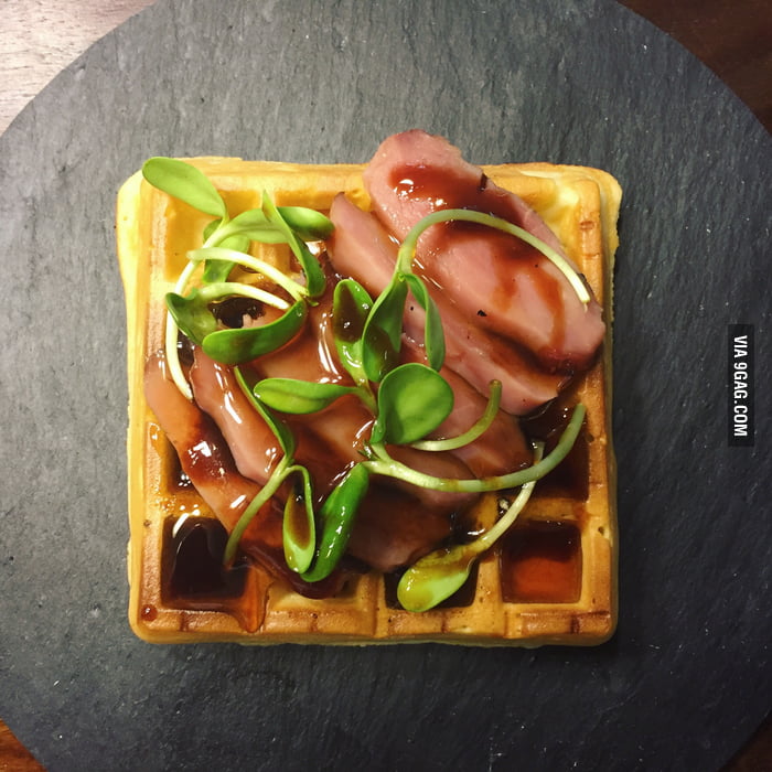 Smoked Duck + Waffle w/ Maple Balsamic - 9GAG