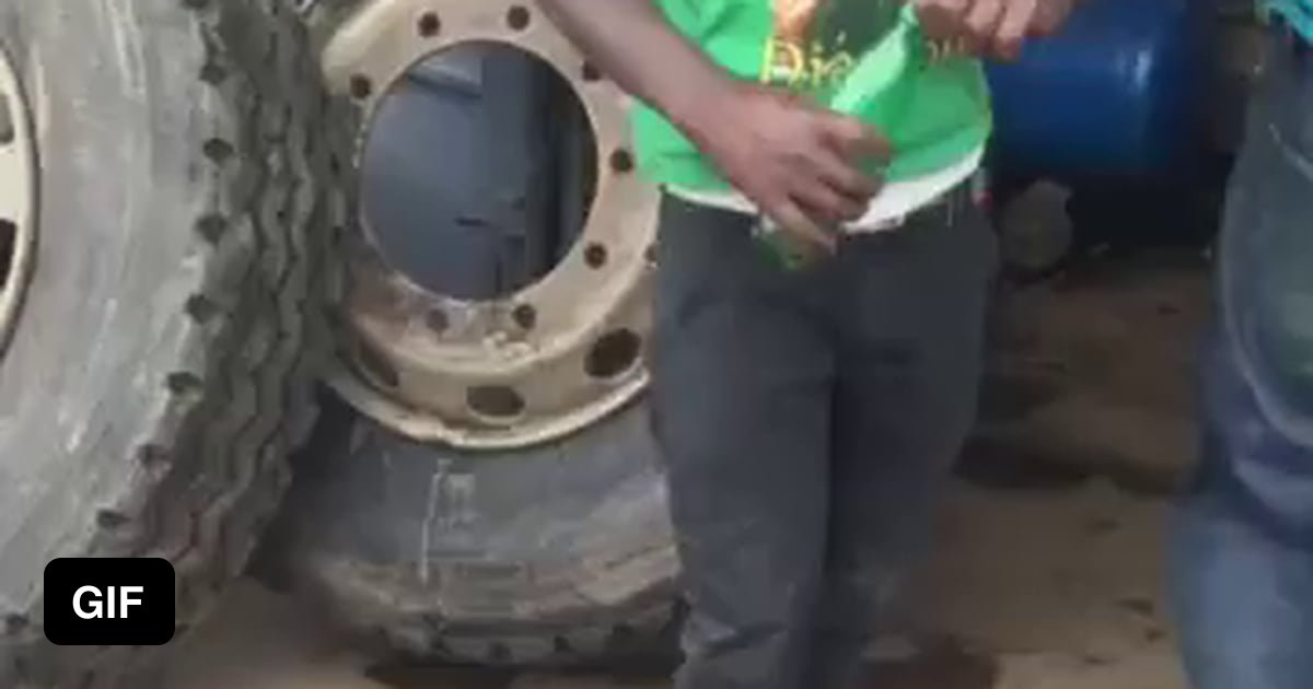Quick way to get the tire on the rim - 9GAG
