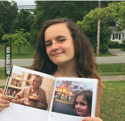Disaster girl, Zoe Roth now - 9GAG