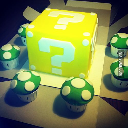 Mario Question Block Cake - 9GAG