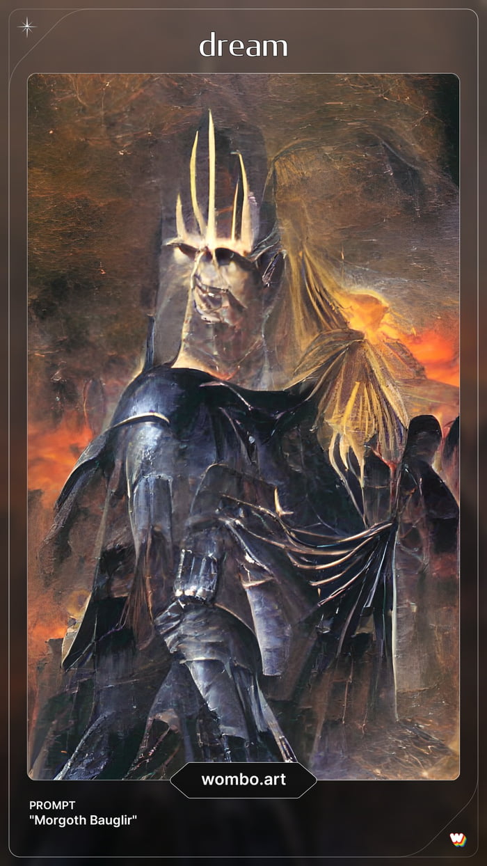 Was screwing around with that AI app earlier and typed "Morgoth Bauglir ...