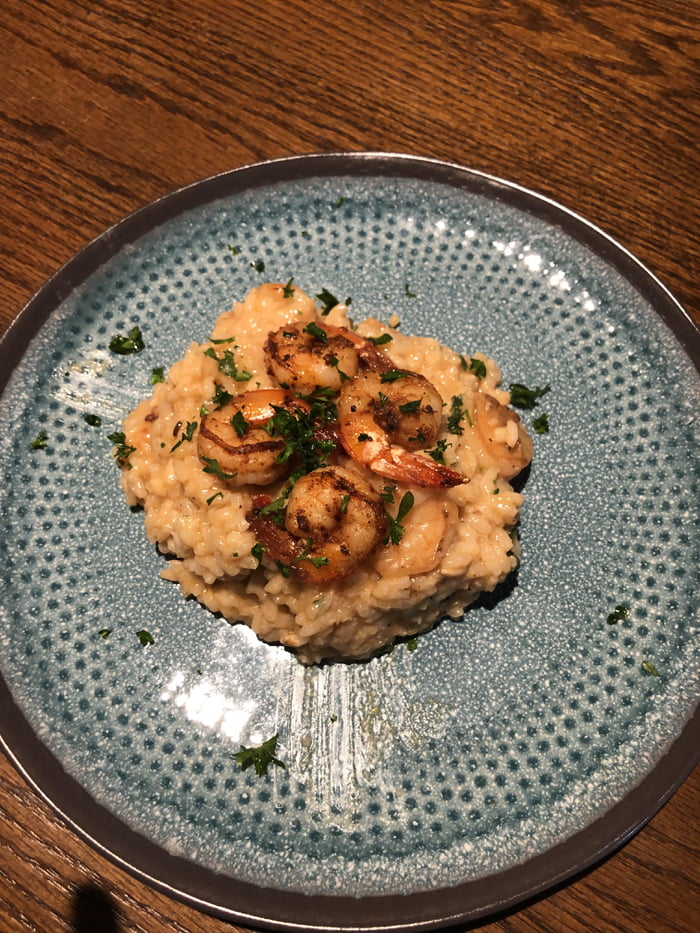 Finally tried making shrimp risotto. Sooooooo good!! - 9GAG