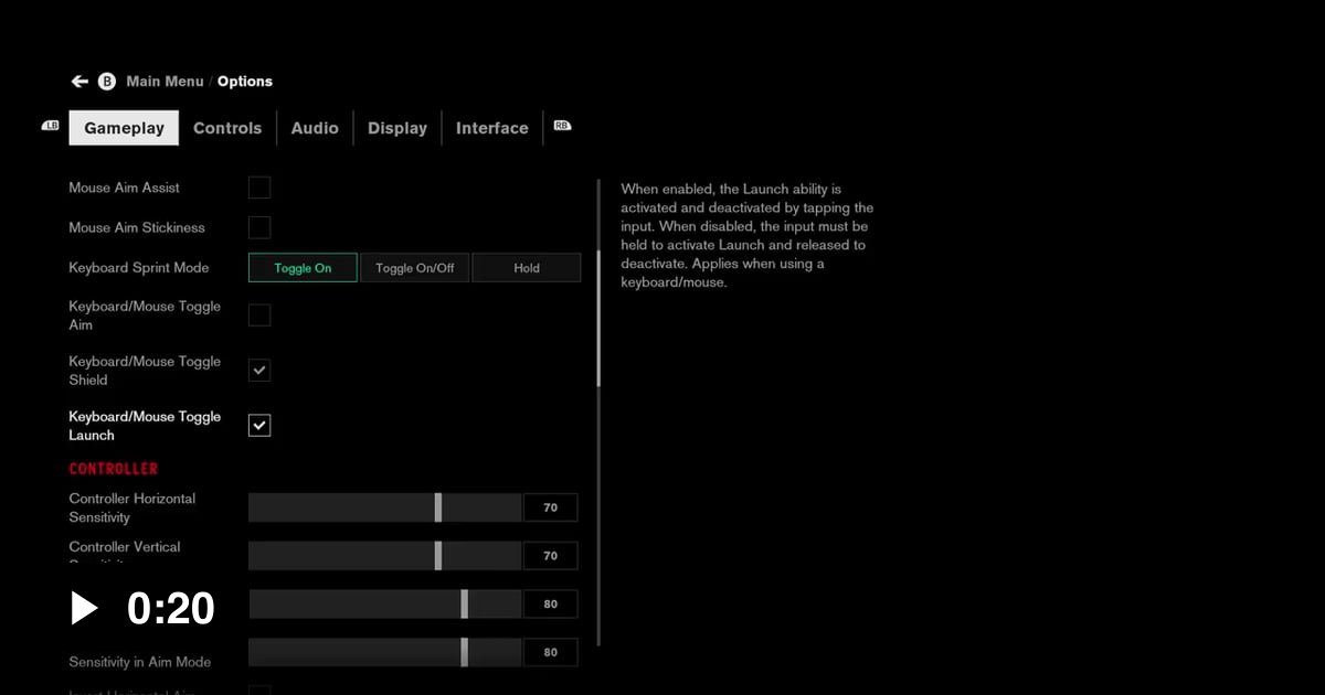 The Controller Horizontal Sensitivity setting is actually at the bottom ...