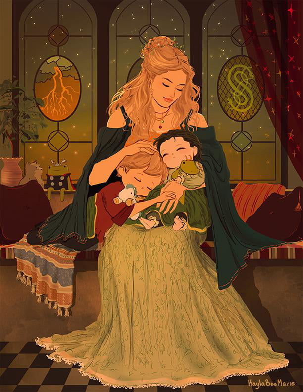 Happy Mother's Day! “Frigga, Thor, and Loki” fan art by Kayla Marie - 9GAG
