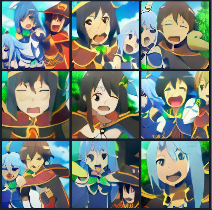 Konosuba season 3 AI generated using DALL-E Mini - 9GAG