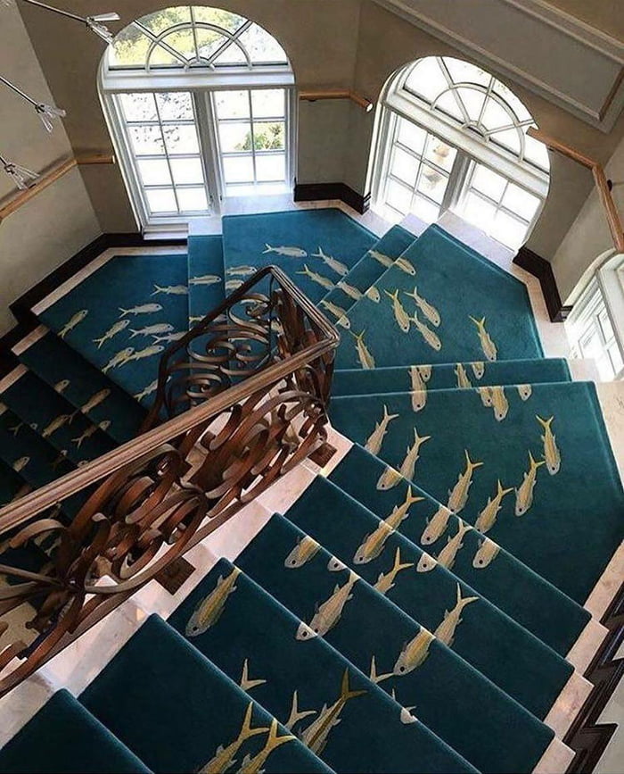 Fish swimming up stairs - 9GAG