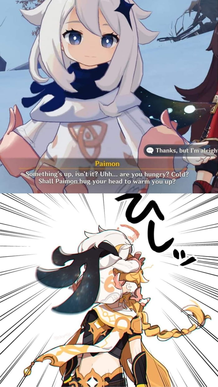 Paimon hug - 9GAG