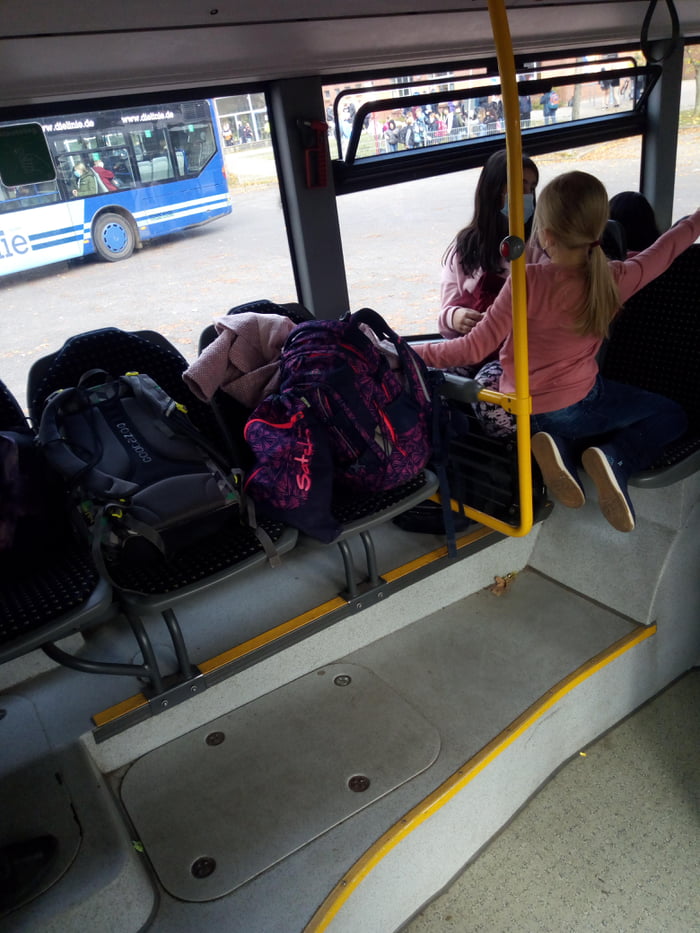 Yeah, just put your backpacks on the seats so nobody can sit there - 9GAG