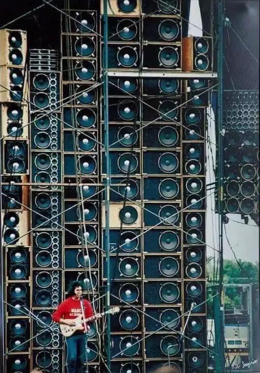 Jerry Garcia in front of the Grateful Dead’s “Wall of Sound” in 1974 ...