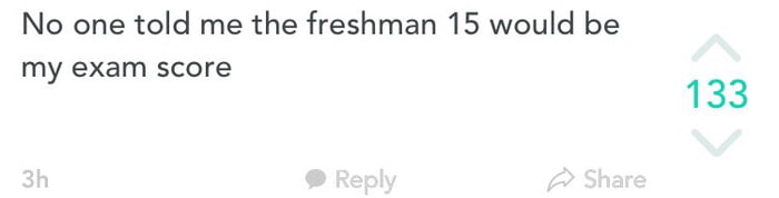 Another definition of freshman 15 - 9GAG