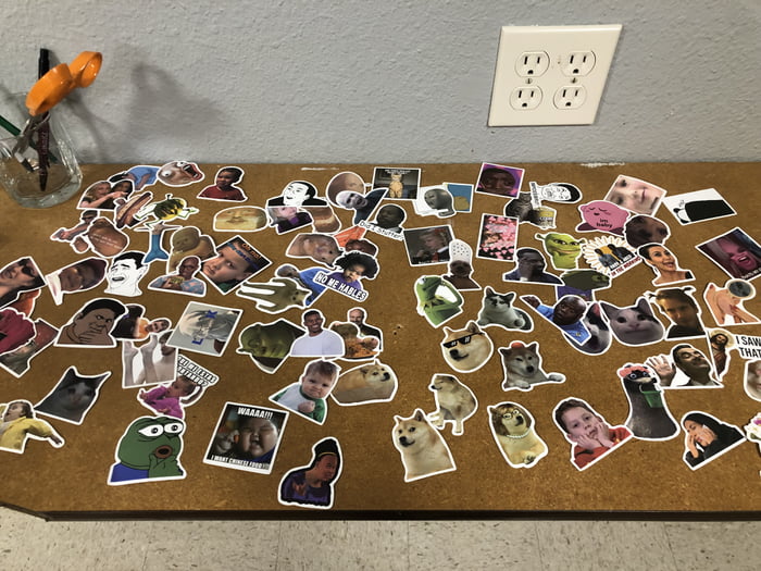 My friend made a bunch of custom meme stickers - 9GAG