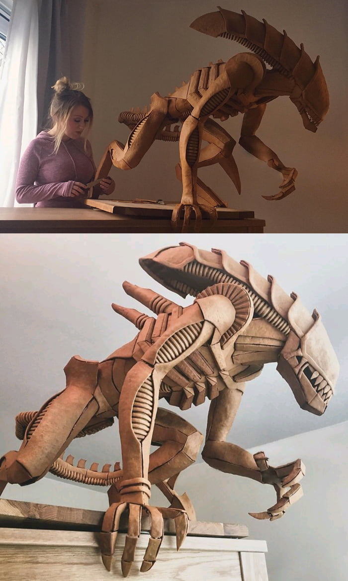 Cardboard Xenomorph - 9GAG