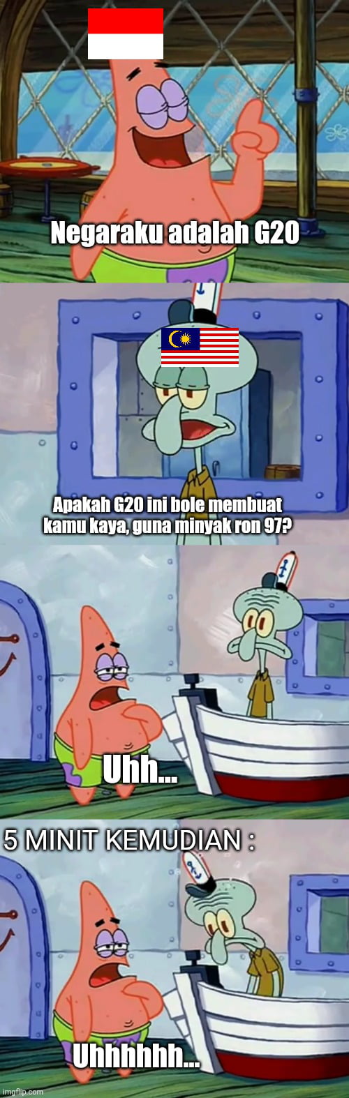 Indonesia = live action Patrick. Sama bodoh macam Patrick. - 9GAG
