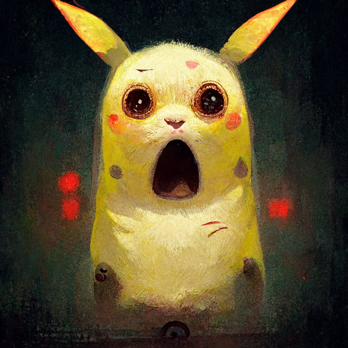 I asked an AI to draw a shocked pikachu - 9GAG