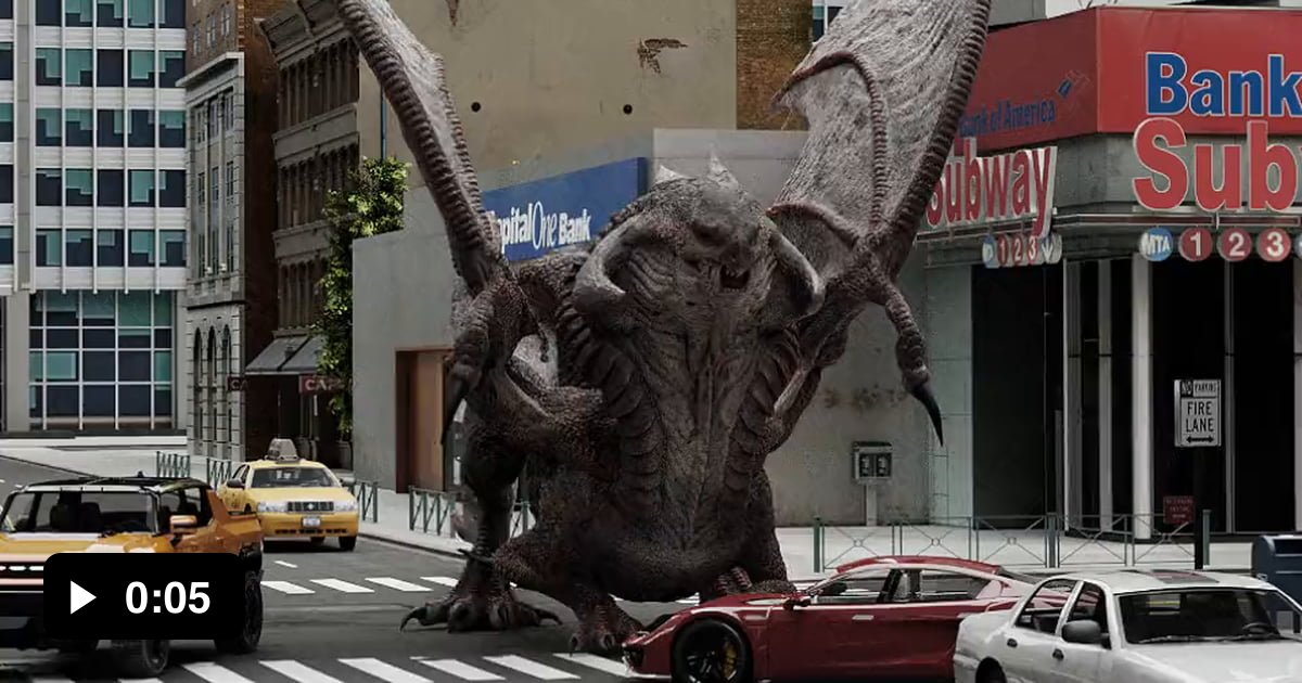 BREAKING: a huge creature appears in NY, camera footage from a pedestrian captures the monster ...
