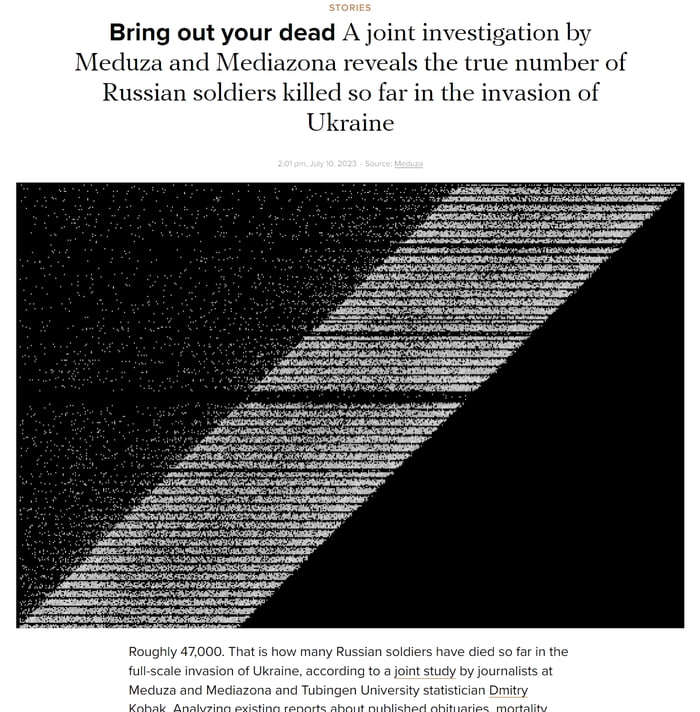 Two teams independently estimated Russian KIA losses to be somewhere around 47 thousands using ...