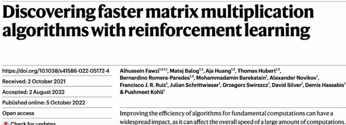 AlphaTensor AI discovers a new Matrix Multiplication method which ...