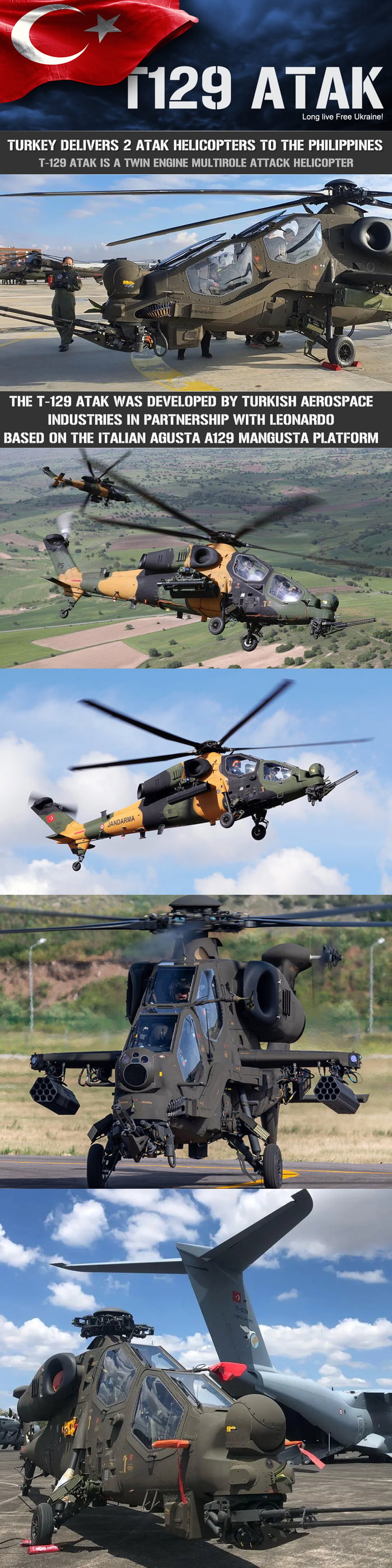1st Batch of Philippine Air Force T129 ATAK Attack Helicopters from Turkey Arrives - 9GAG