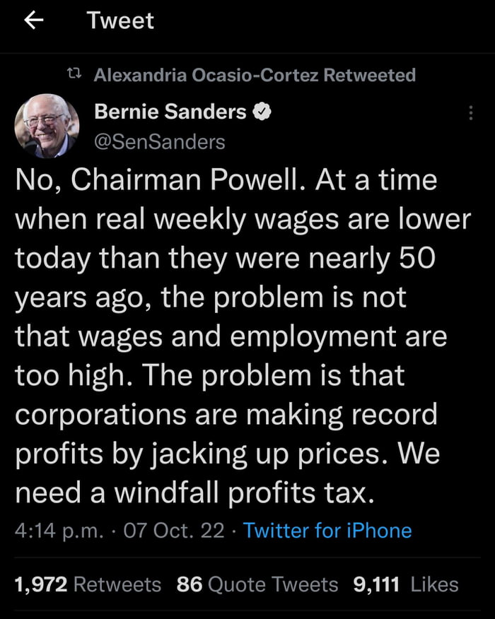 Bernie always fighting for the working class - 9GAG