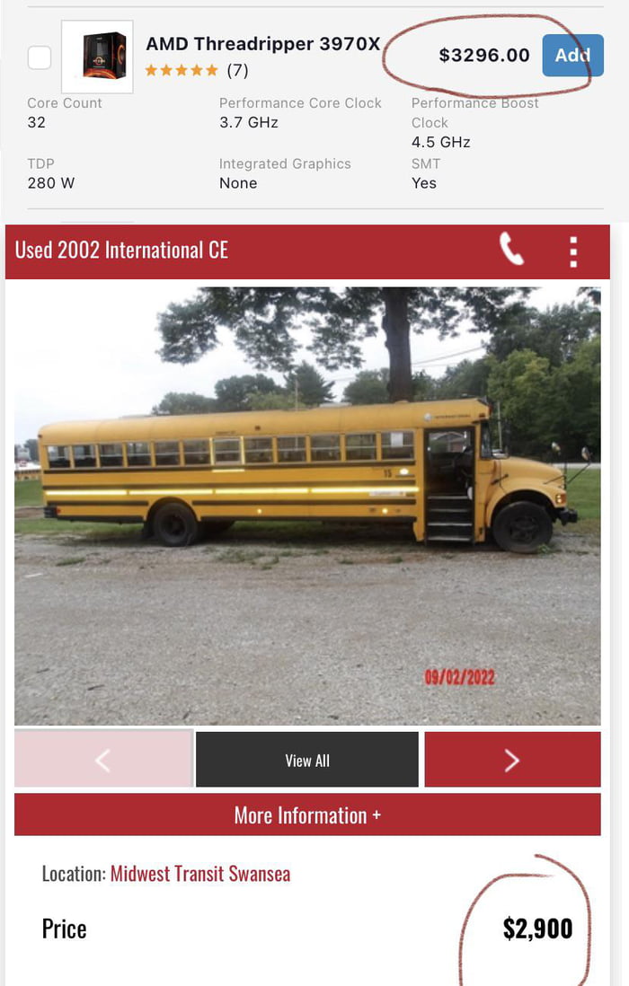 Would You Rather Have a Threadripper or a School Bus? - 9GAG