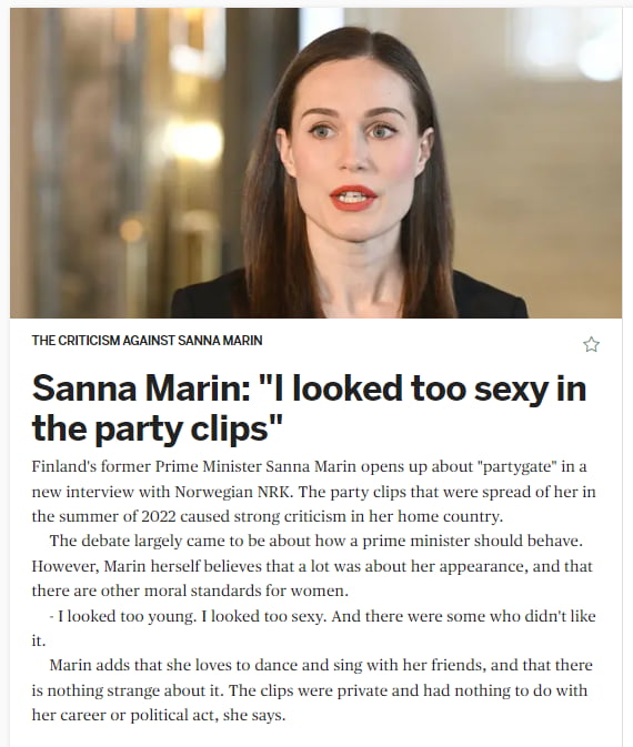 Former Finnish PM, Sanna Marin: Former Finnish PM, Sanna Marin: