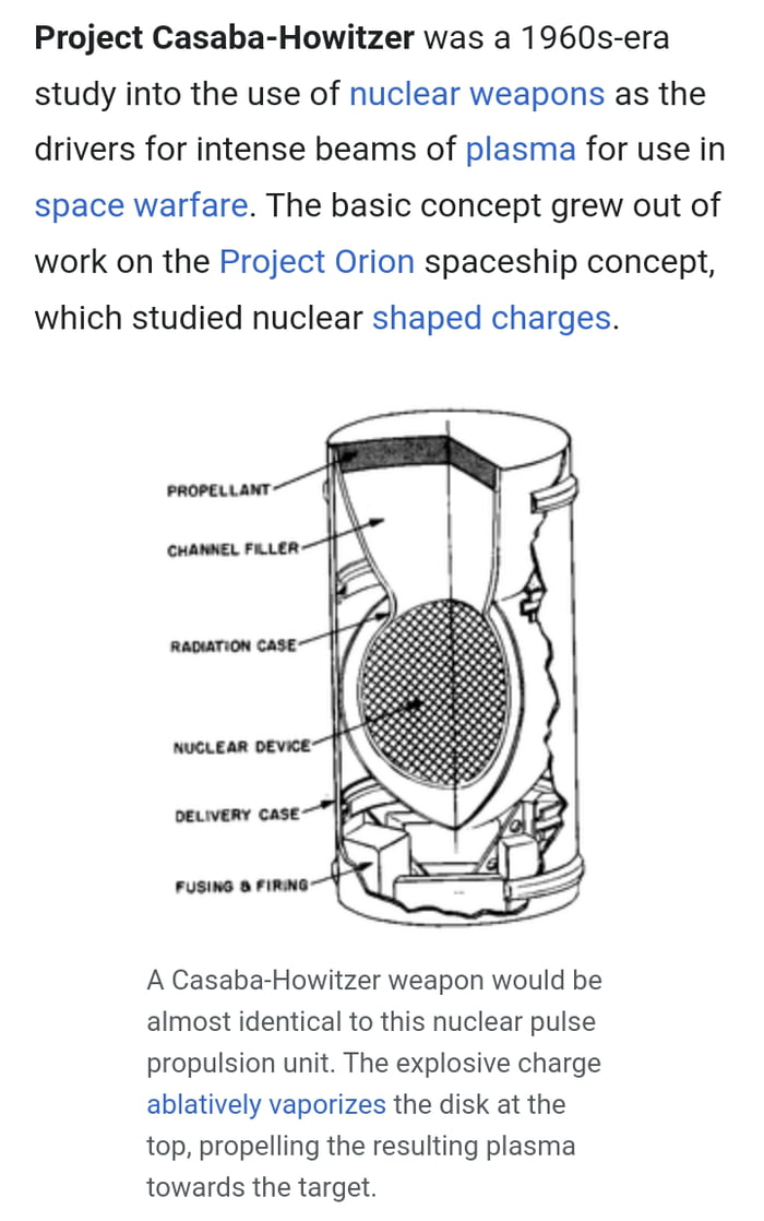 The Casaba-Howitzer. 1960s research on a 1-directional explosive ...