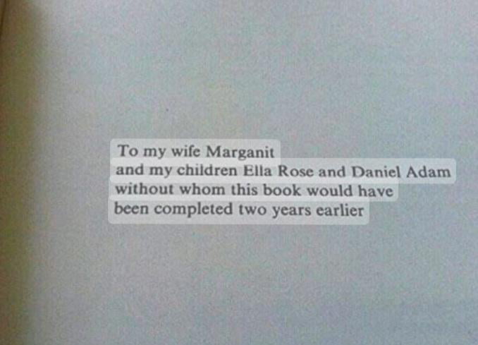 What a beautiful book dedication to his fami......wait what?! - 9GAG