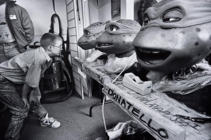 The Turtles animatronic heads from "Teenage Mutant Ninja Turtles" (1990 ...
