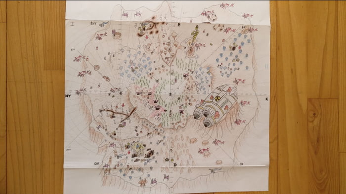 A hand-drawn map of one of my favourite game. Guess the game! - 9GAG