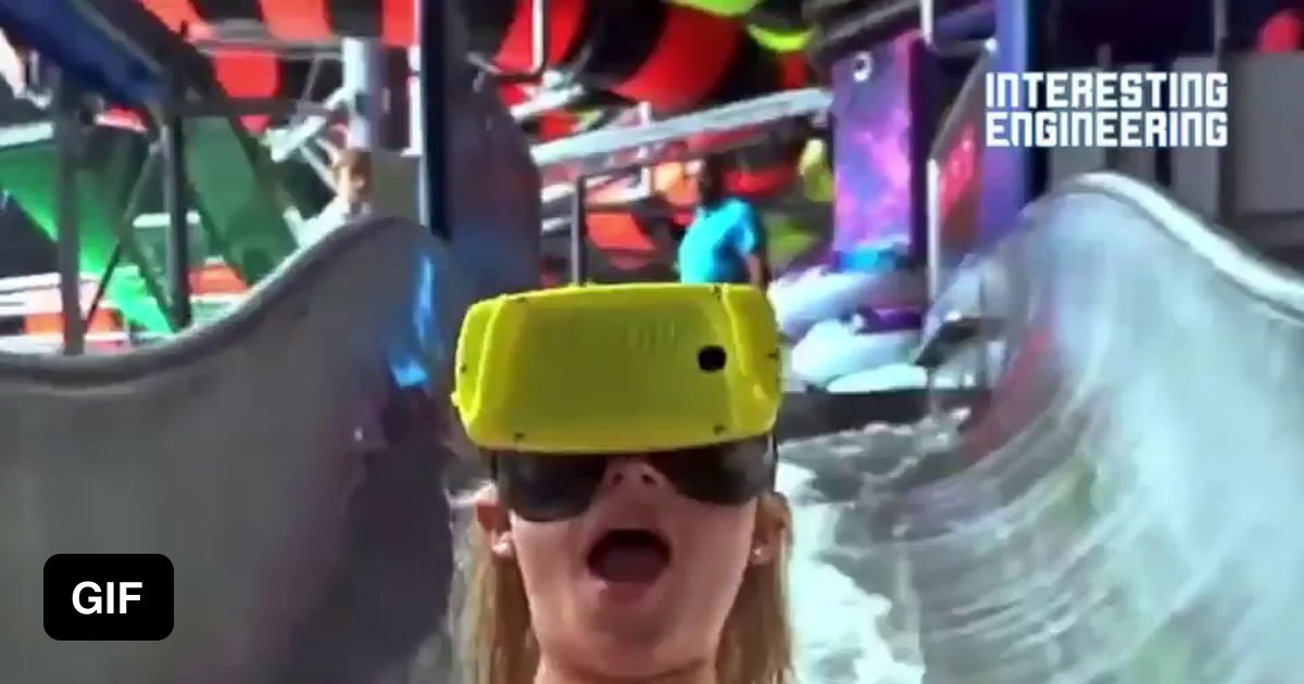 This water slide that uses VR technology - 9GAG