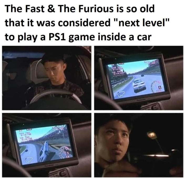 Playing a PS5 inside a car would still be cool today - 9GAG