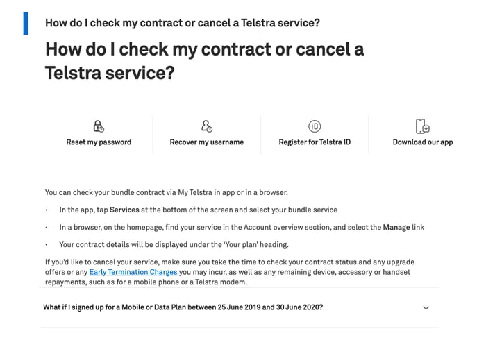 Telstra's help page on how to cancel your service doesn't tell you how ...