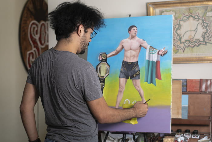 Hopefully this goes here. I'm painting a portrait of Brandon Moreno ...