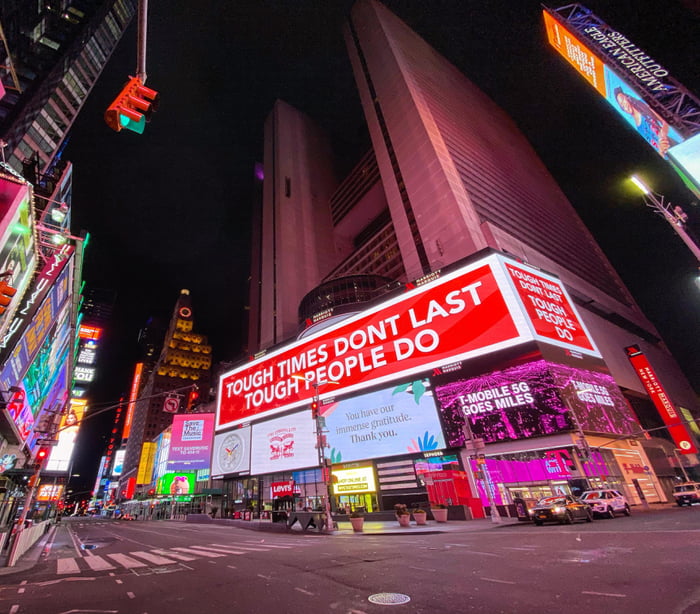 A took a picture of Times Square during the first week of quarantine ...