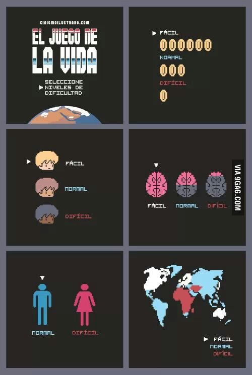 Easy, normal and hard. Thats the game of life. - 9GAG