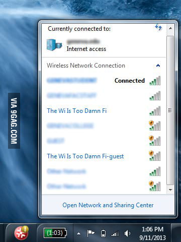 Best WiFi name ever. - 9GAG
