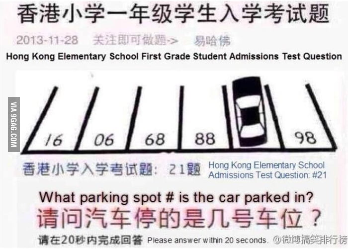 What parking spot # is the car parked in? Please answer within 20 ...