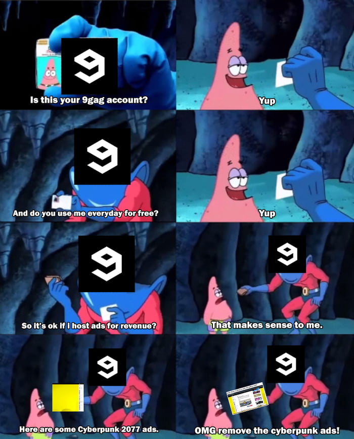Free users complaining about cyberpunk ads - 9GAG