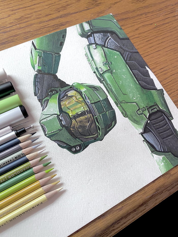 Master Chief Drawing - 9GAG