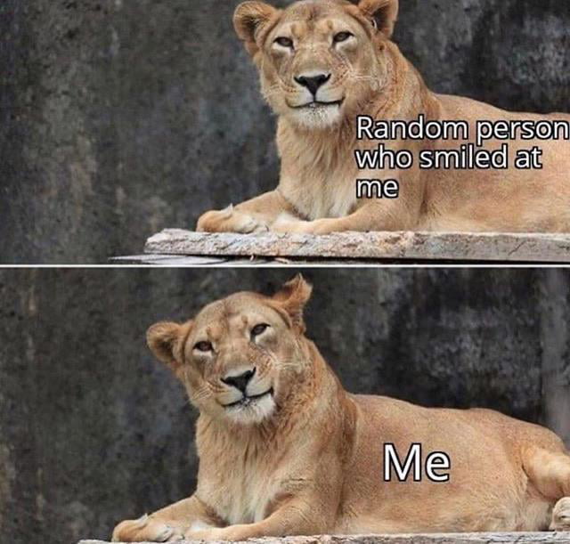Smiles are for the random people - 9GAG