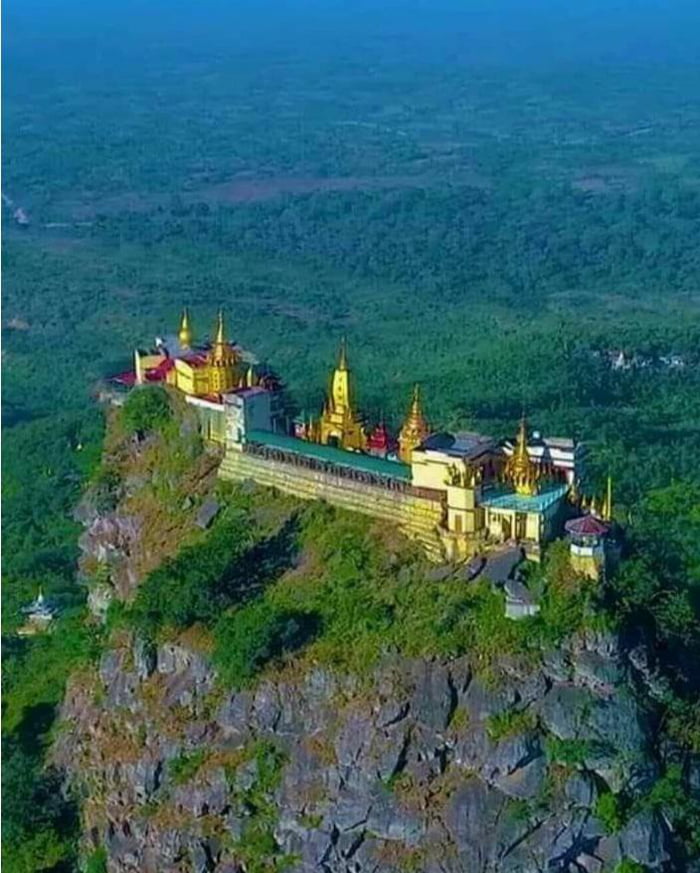 Mount Popa Monastry. 737 meters high with 777 steps & inhabited by 2000 ...