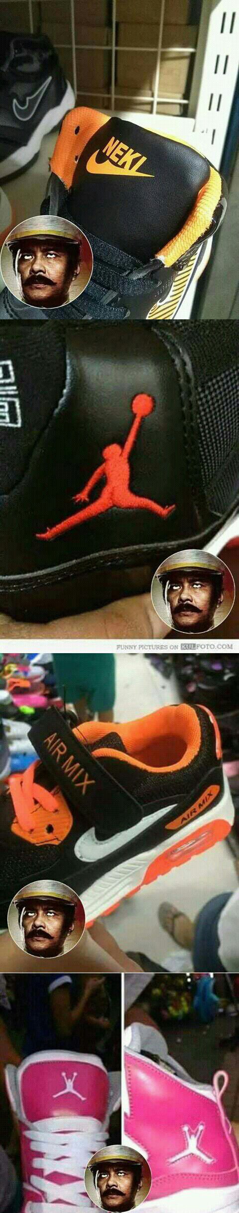 These shoes' logos gave me cancer. Whoever made these shoes deserves a ...